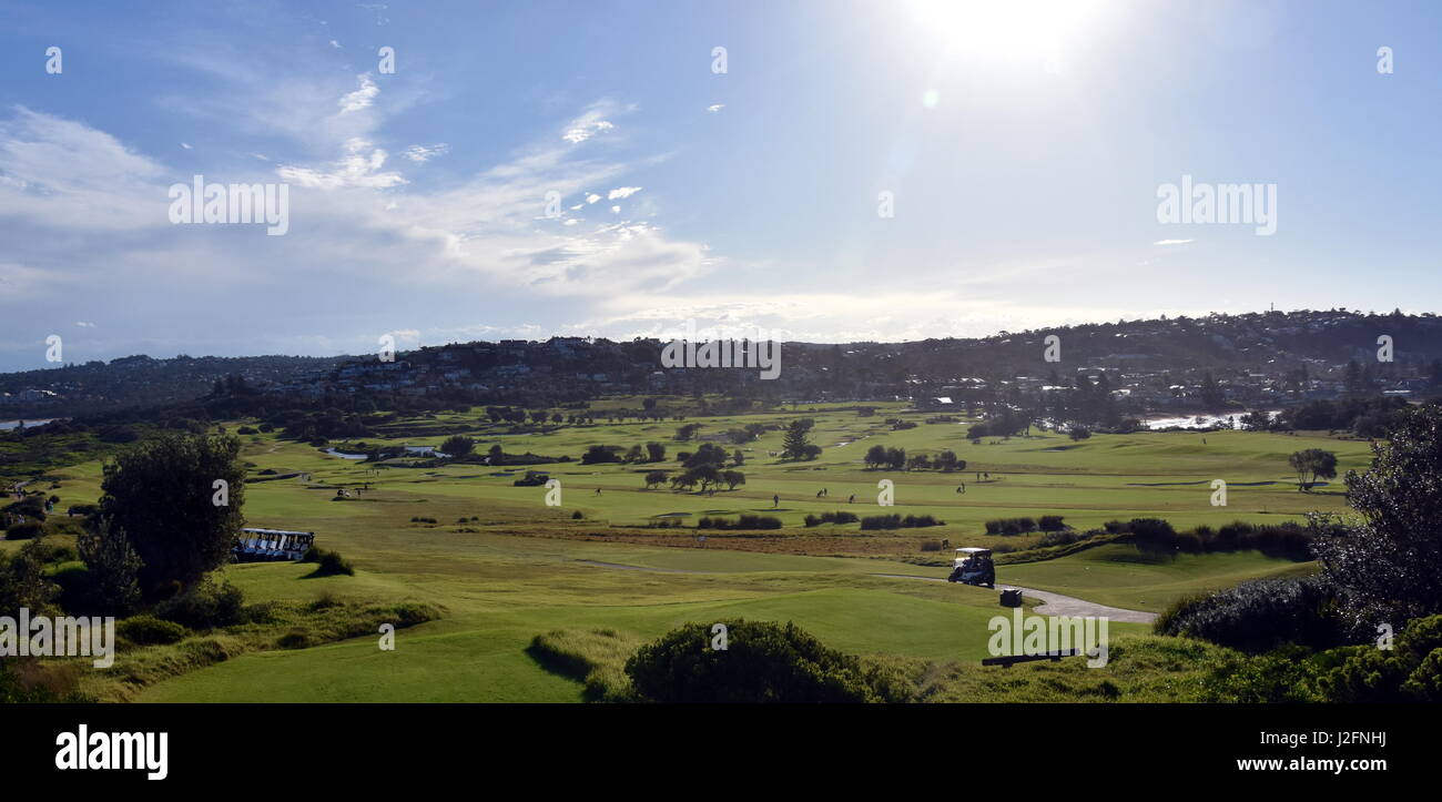 Panoramic view of the golf course from Long Reef Headland (Sydney, NSW ...