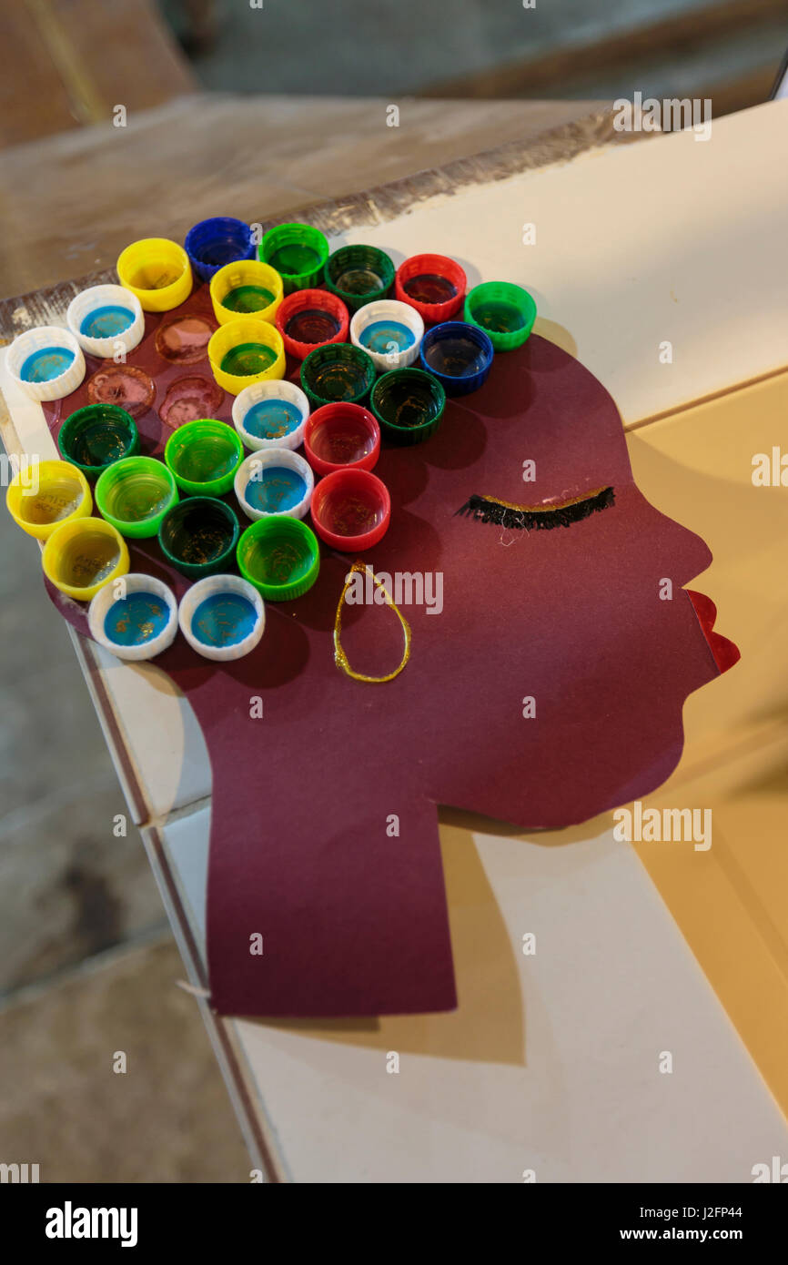 South America, Brazil, Salvador. Close-up of craft art made of ...