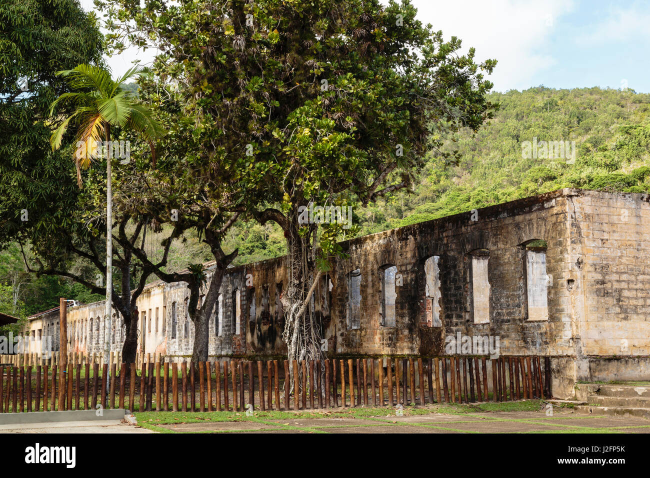 South America, Brazil, Ilha Anchieta. Ruins of the Anchieta Island ...
