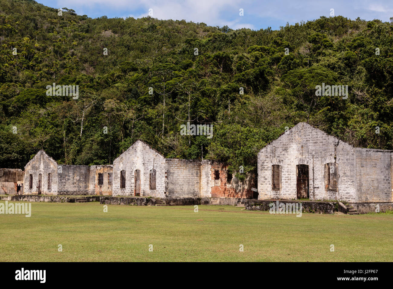 South America, Brazil, Ilha Anchieta. Ruins of the Anchieta Island ...