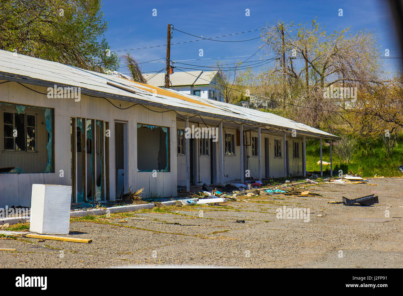 Abandoned Motel Units Vandalized Stock Photo - Alamy