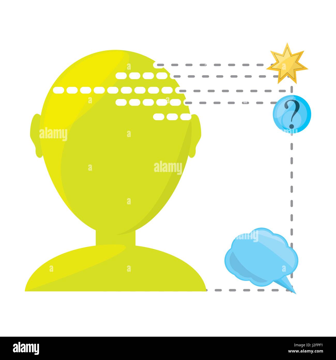 man inspired in different ideas and knowledge Stock Vector Image & Art ...