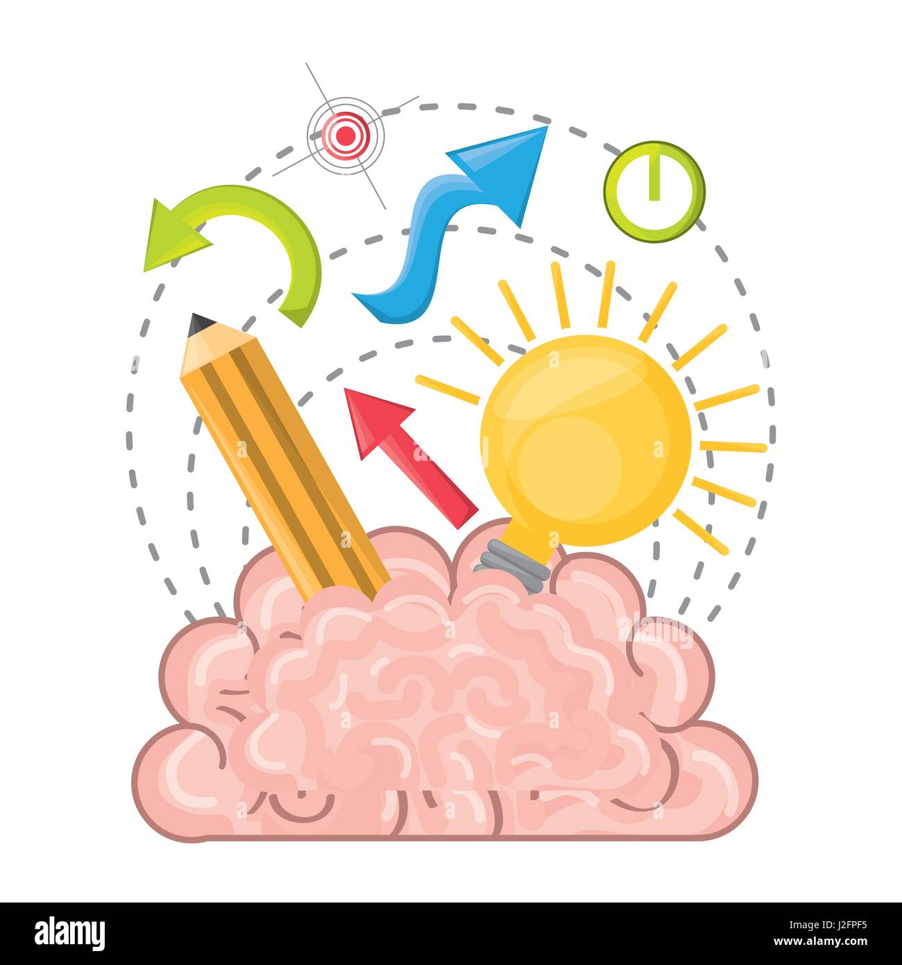 Brain pencil in Cut Out Stock Images & Pictures - Alamy