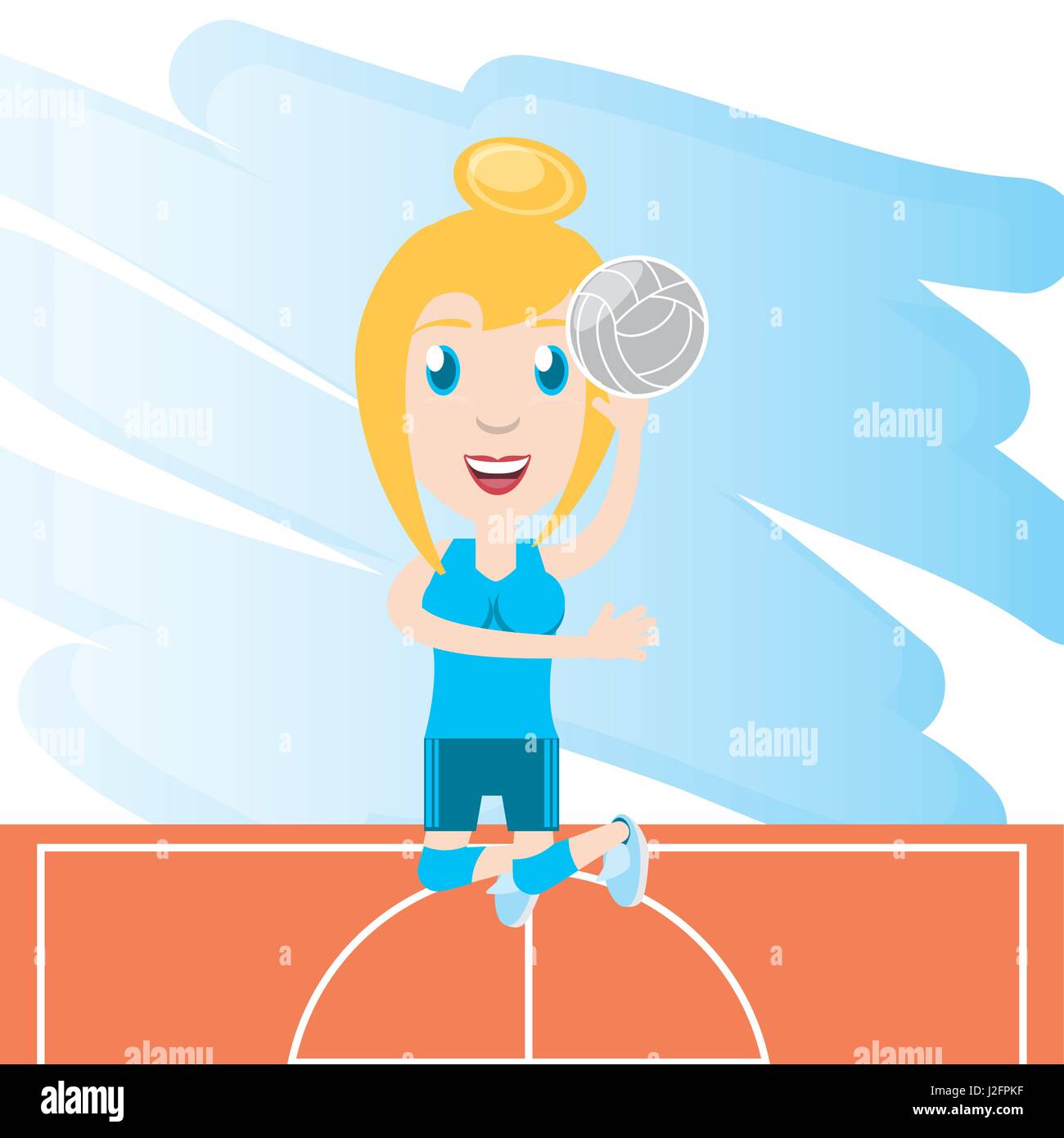 Volleyball ball face cartoon vector hi-res stock photography and images ...