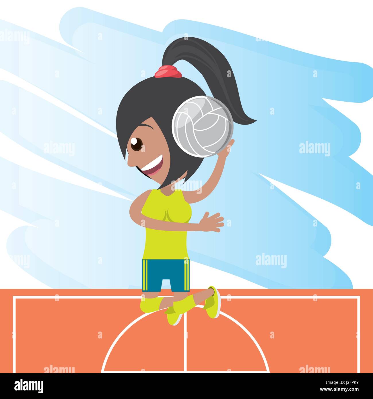 Volleyball ball face cartoon vector hi-res stock photography and images ...