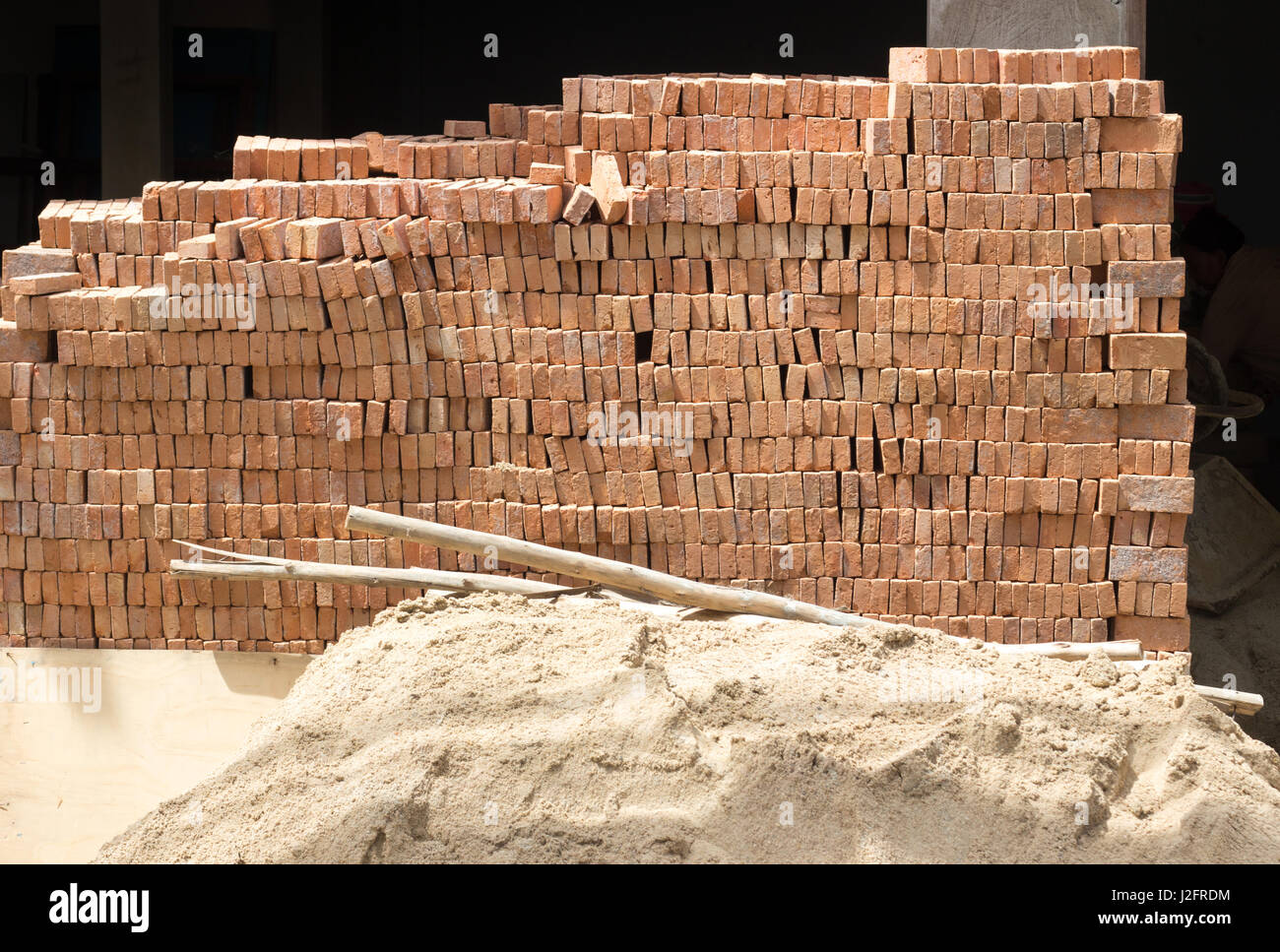 sand wood brick in construction building site Stock Photo - Alamy