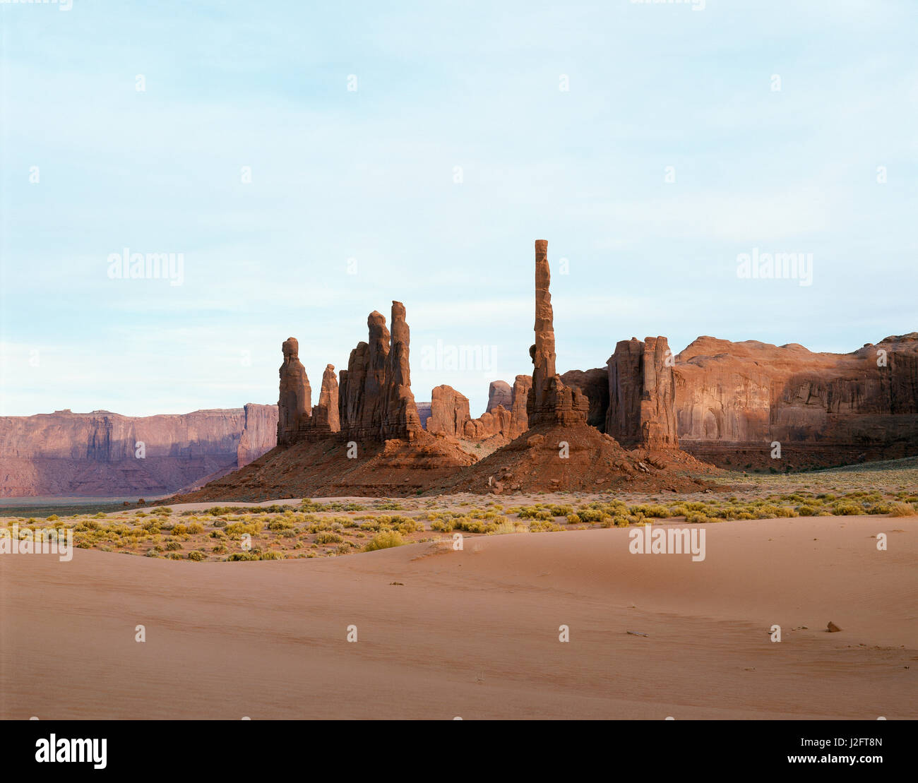 USA, Arizona, Sandstone formations in Monument Valley (Large format ...