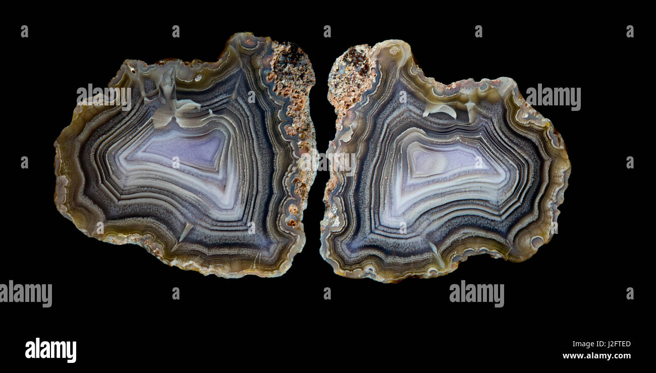 Pair of Mexican Laguna Banded Agate, Quartzsite, AZ. (Large format ...