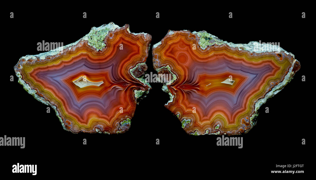 Pair of Mexican Laguna Banded Agate, Quartzsite, AZ. (Large format ...