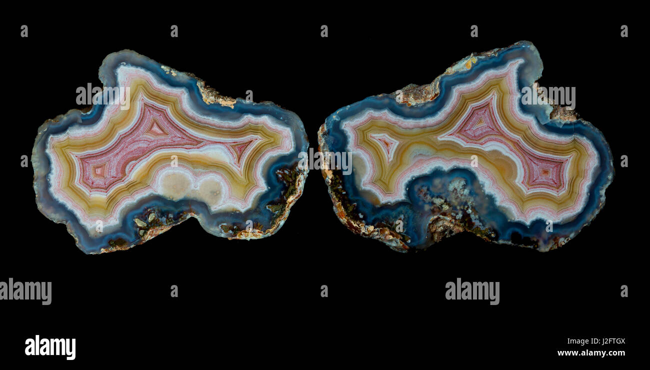 Pair of Mexican Laguna Banded Agate, Quartzsite, AZ. (Large format ...