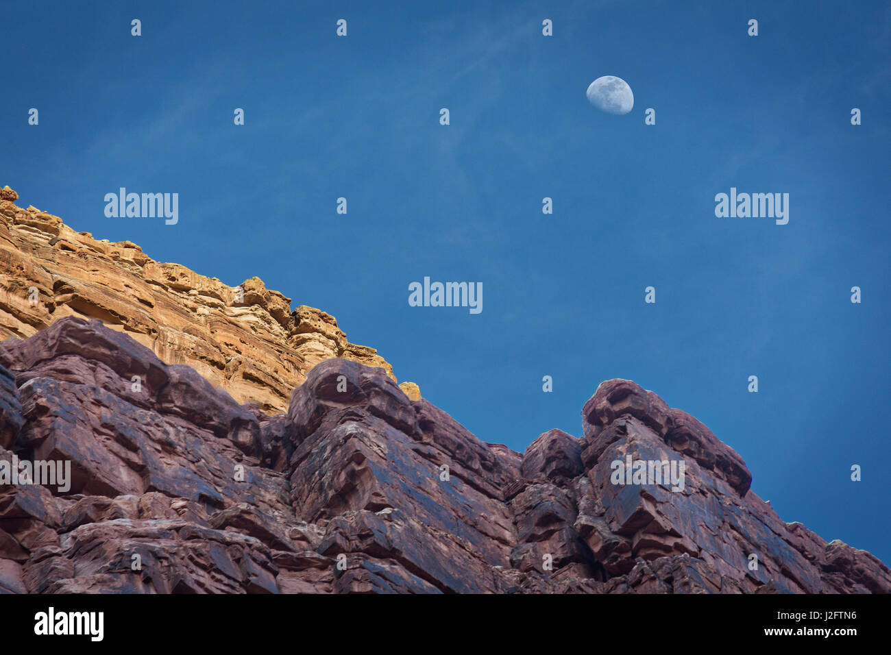 Moon over North Canyon Grand Canyon, Arizona, USA Stock Photo - Alamy