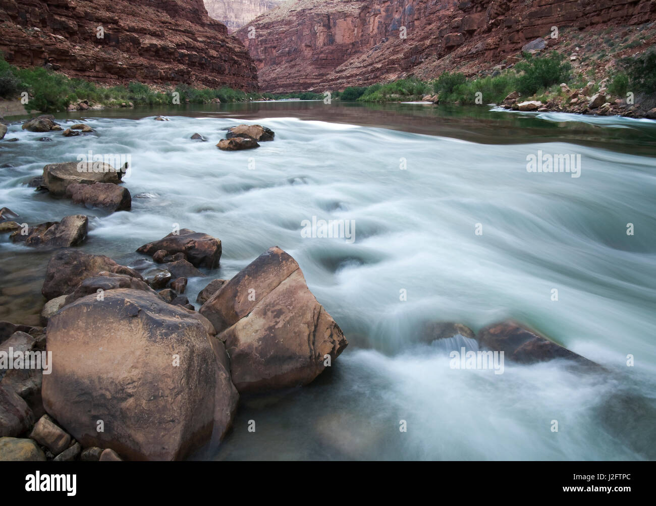 USA, Arizona, Grand Canyon, Colorado River, Float Trip, Flowing River ...