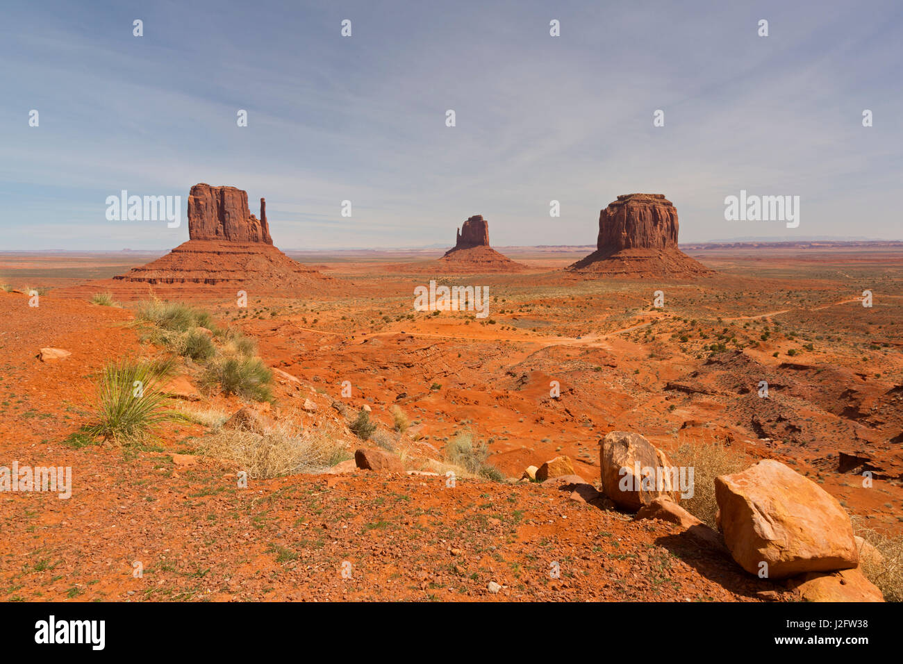 Arizona, Monument Valley, The Mittens and Merrick Butte Stock Photo - Alamy
