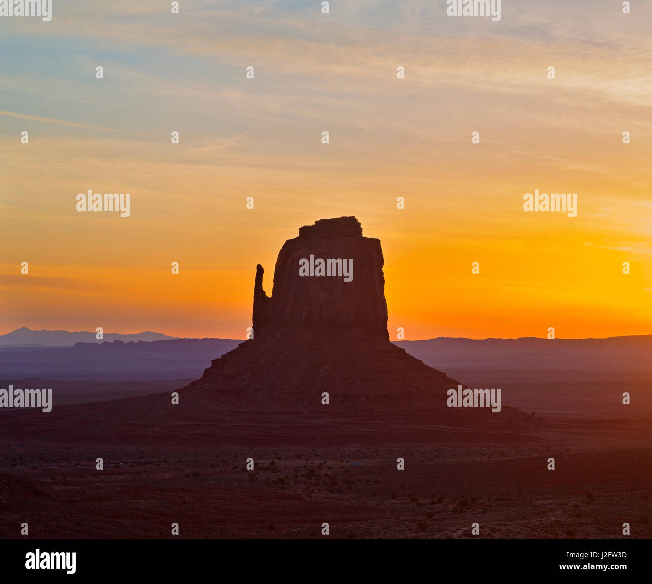 Arizona, Monument Valley, East Mitten Butte, sunrise Stock Photo - Alamy