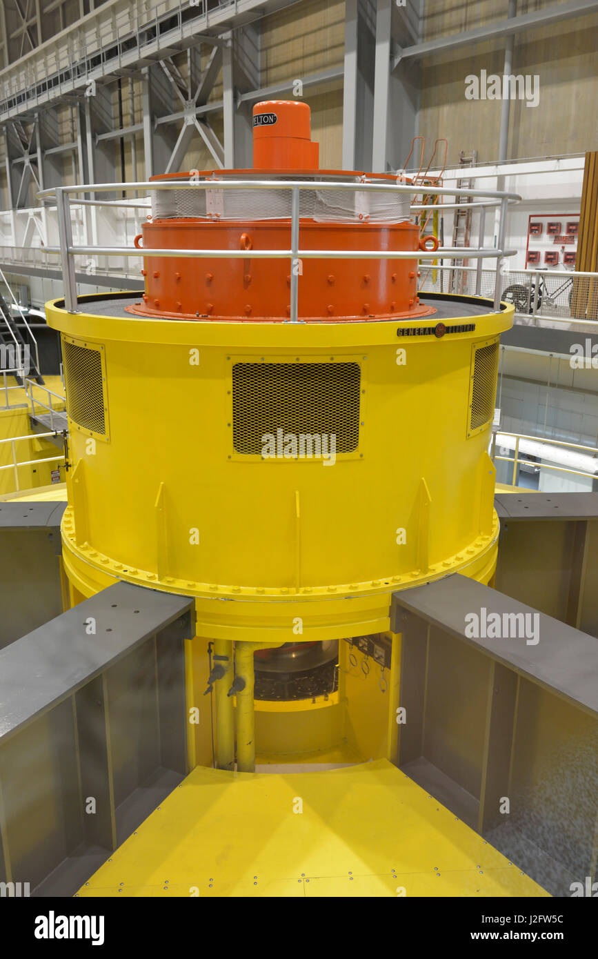 USA, Arizona, Coconino County, Glen Canyon Dam. Generator inside the ...