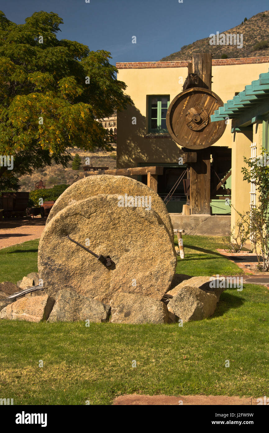 Douglas Mansion and old mining equipment, Jerome Historic Park, Jerome ...