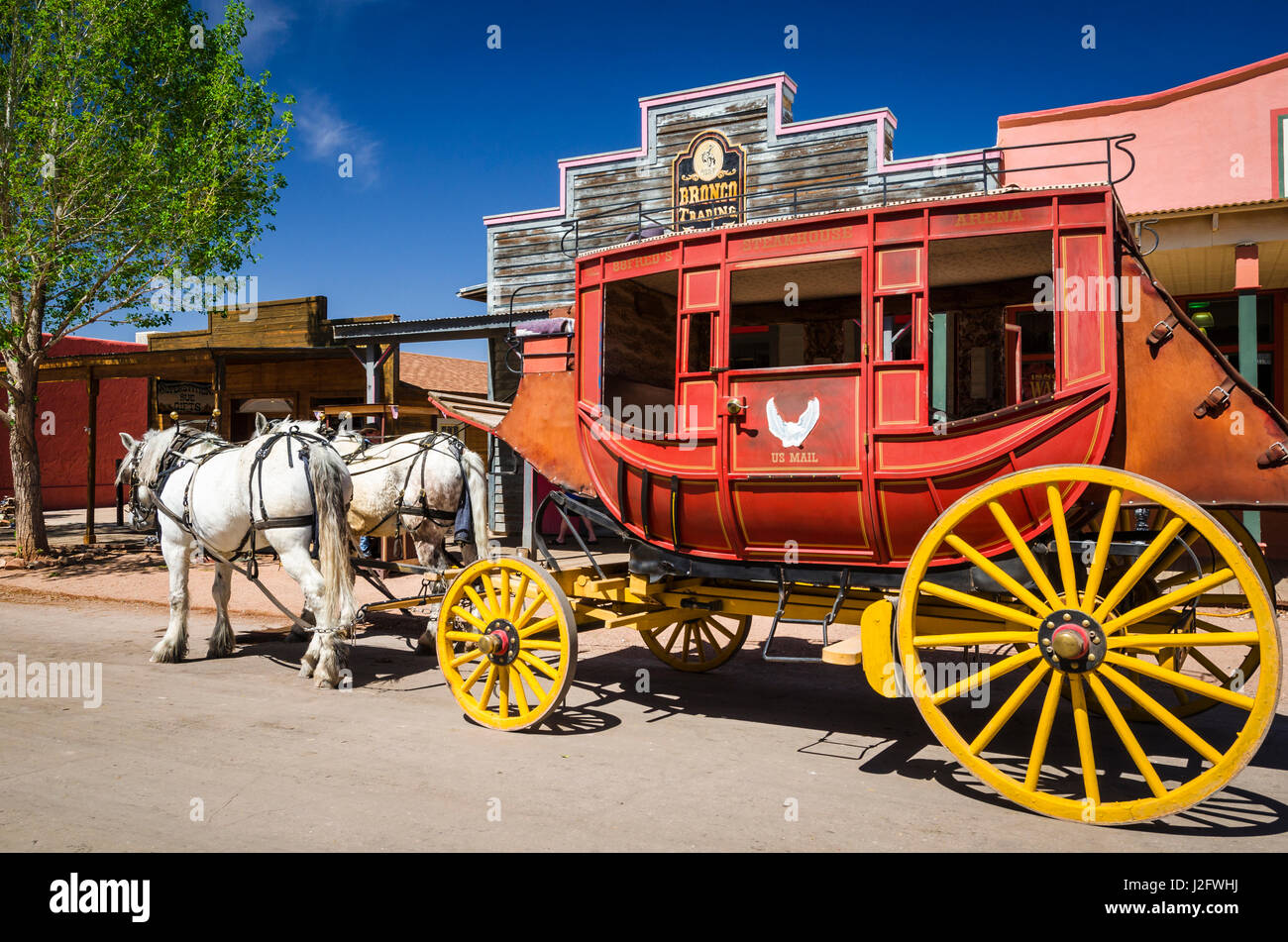 Stagecoach With Horses Stock