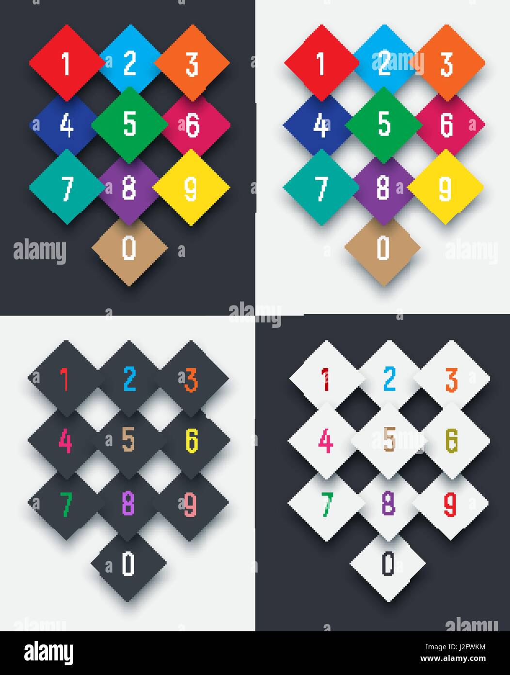 Graphic of the numbers 1 to 9 hi-res stock photography and images - Alamy