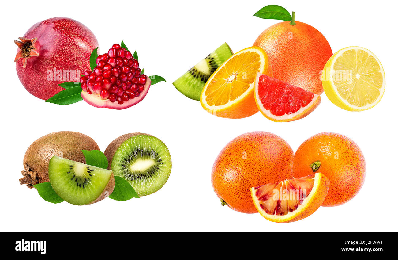 Collection of fruits isolated on white background Stock Photo - Alamy