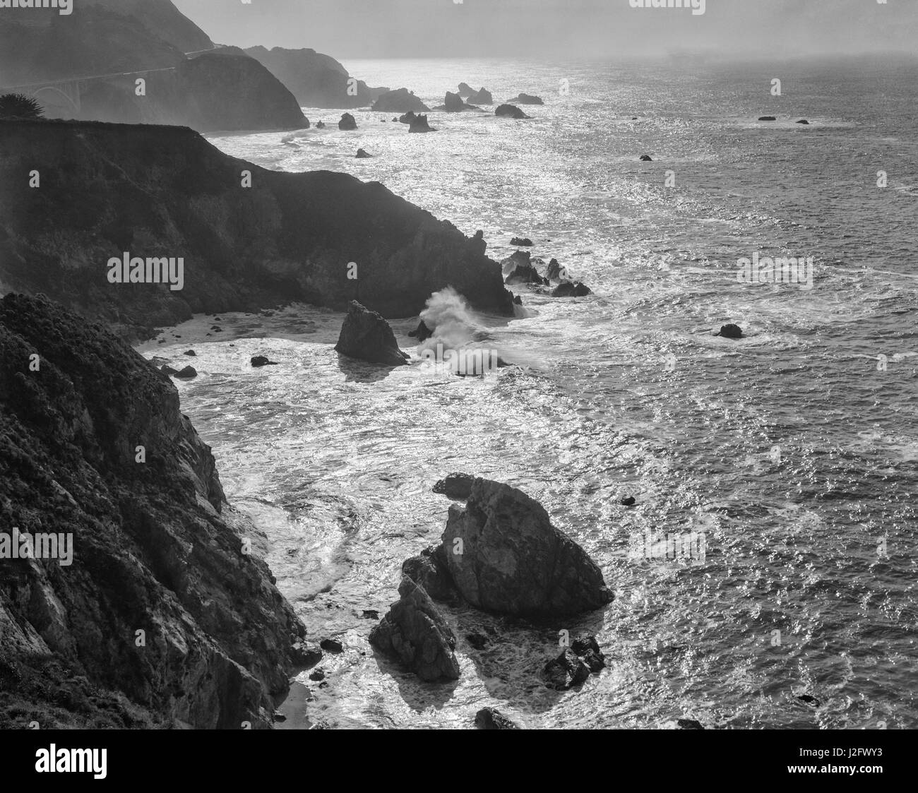 Beach cliff california Black and White Stock Photos & Images - Alamy