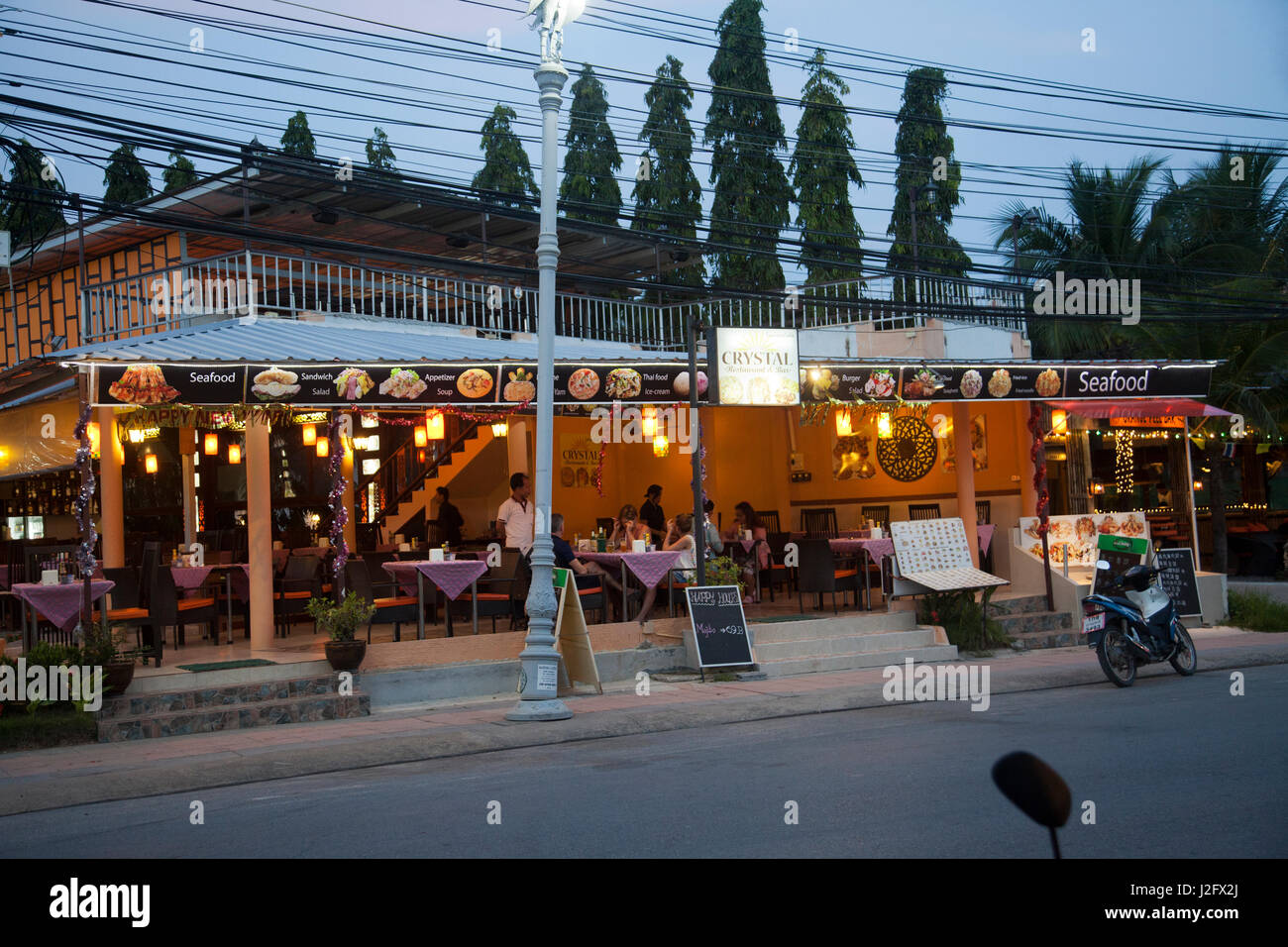 Restaurant along Choen Mon Main Road in Ko samui, Thailand Stock Photo ...