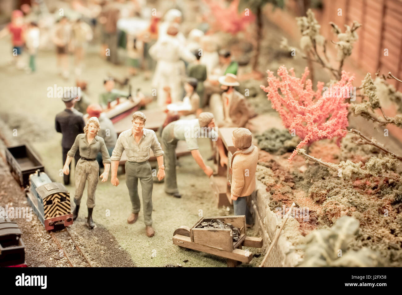 gardening scene using miniature model figures and objects Stock Photo ...