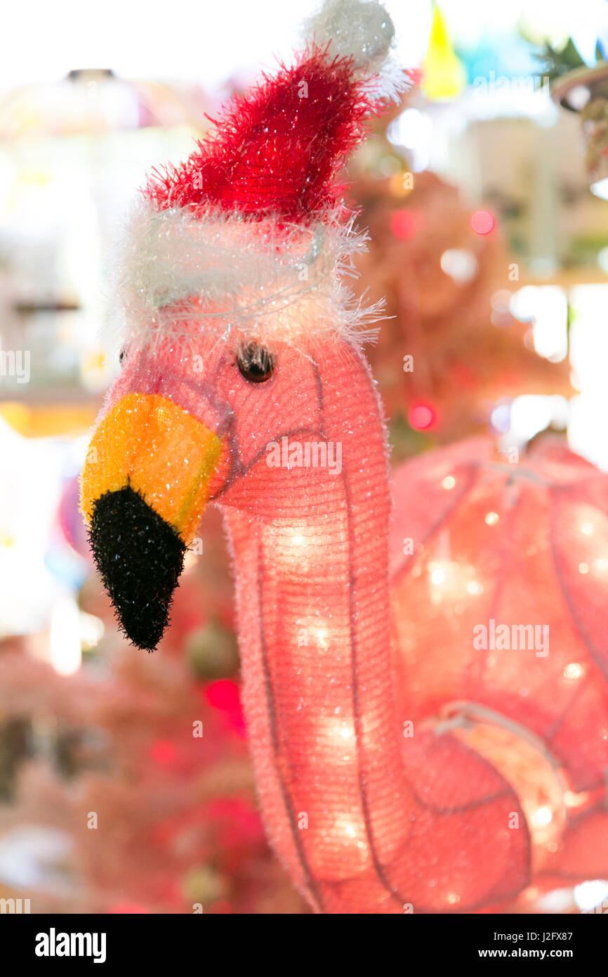 Antique pink flamingo a santa hat hi-res stock photography and images ...
