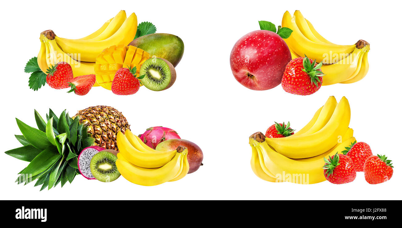 Collection of fruits isolated on white background Stock Photo - Alamy