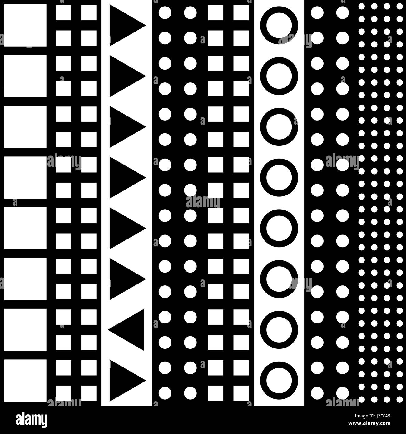 Decorative geometric shapes tiling. Monochrome trendy irregular pattern ...