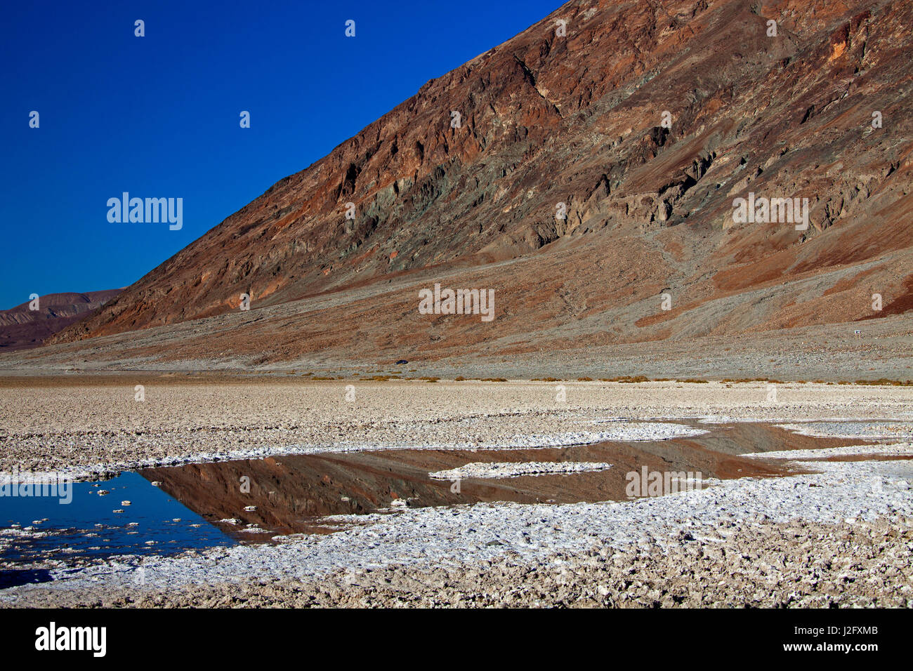 USA, California, Death Valley. Spring-fed pool at Badwater Basin, the ...