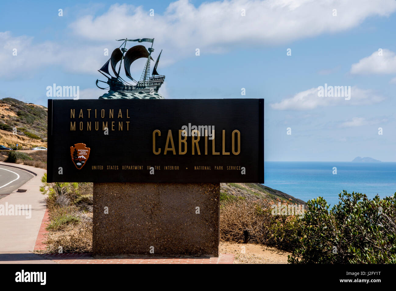 USA, California, Cabrillo National Monument, Juan Rodriguez Cabrillo ...