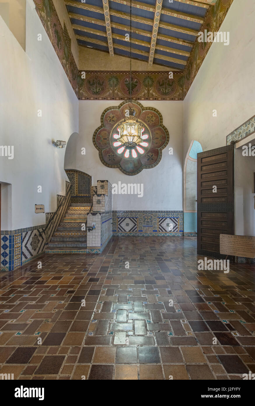 USA, California, Santa Barbara County Courthouse Hallway (Large format ...