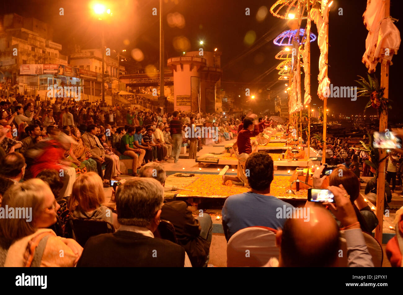 Aarti ceremony at Dashashwamedh Ghat in Varanasi, Uttar Pradesh, India ...
