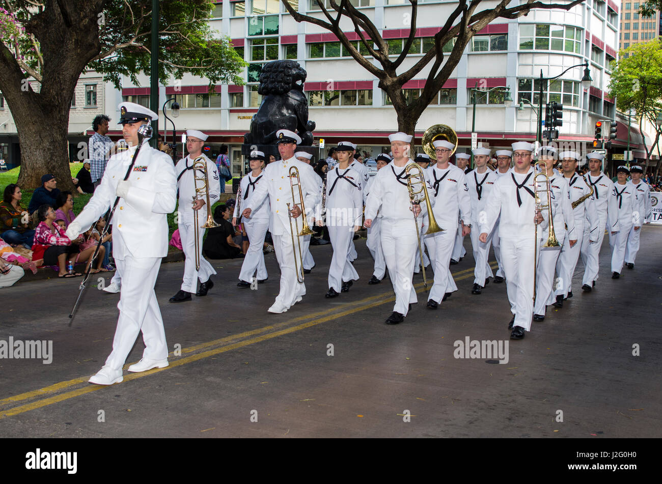 Honolulu us navy marching hi-res stock photography and images - Alamy
