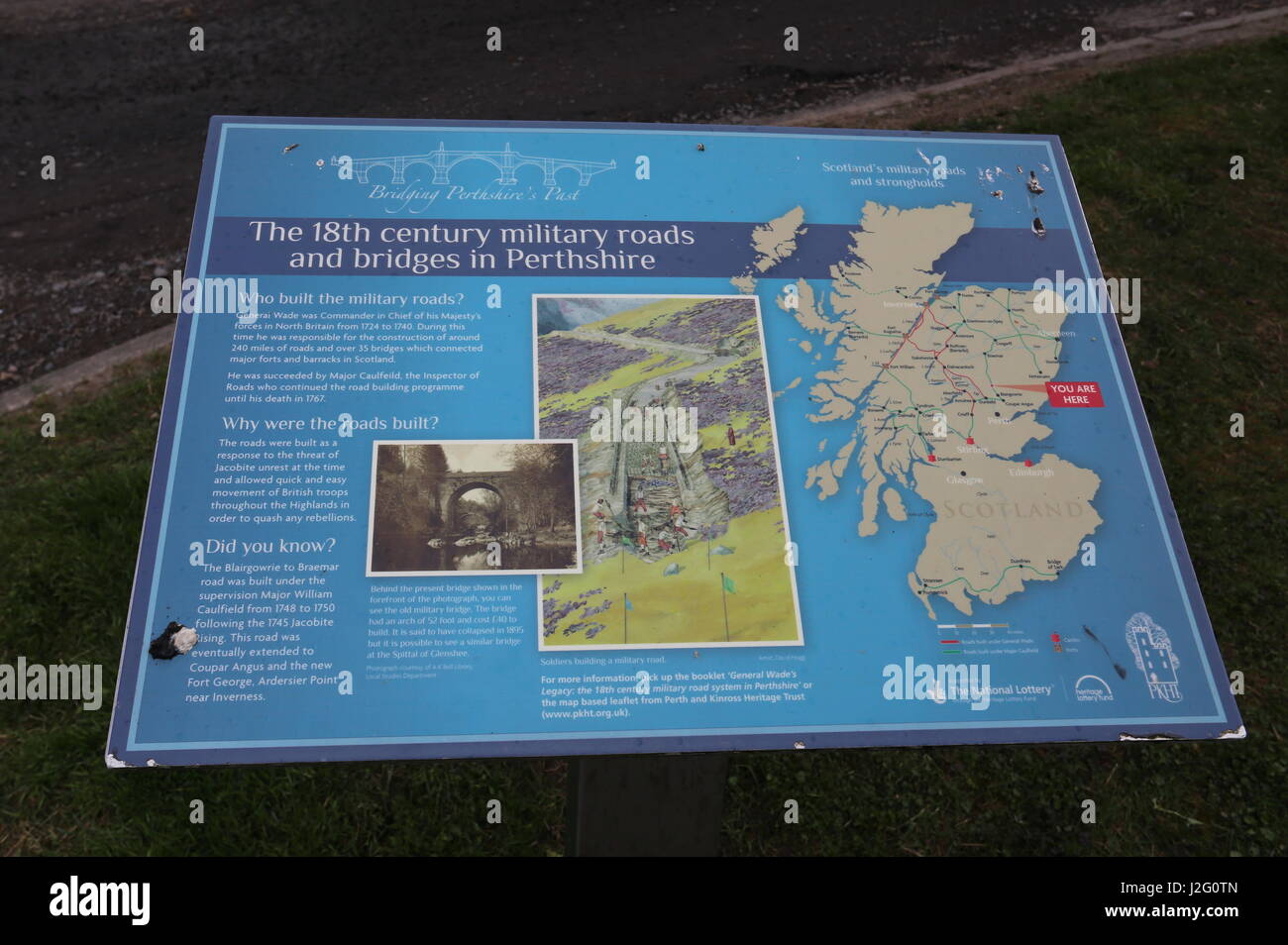 Information panel about 18th century military bridges Bridge of Cally ...