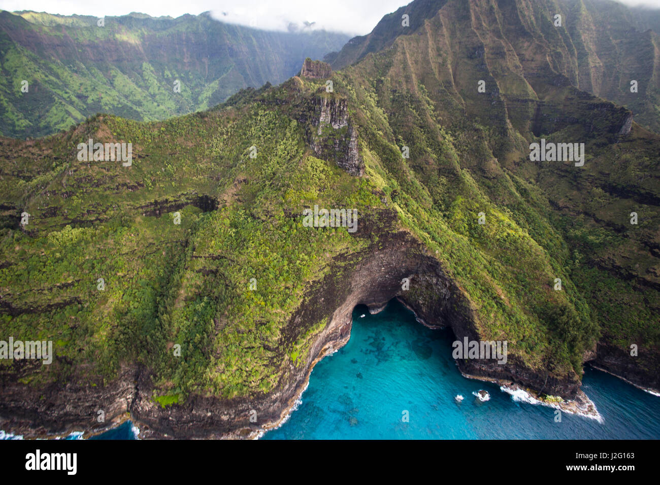 Scenic views of Kauai from above. The Napali Coastline is the most ...