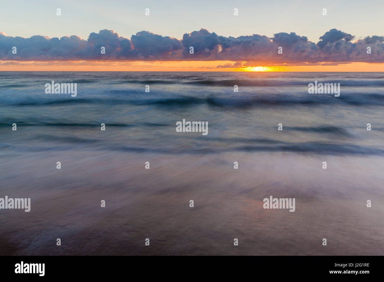 Dawn over the Atlantic Ocean at Coast Guard Beach in the Cape Cod ...