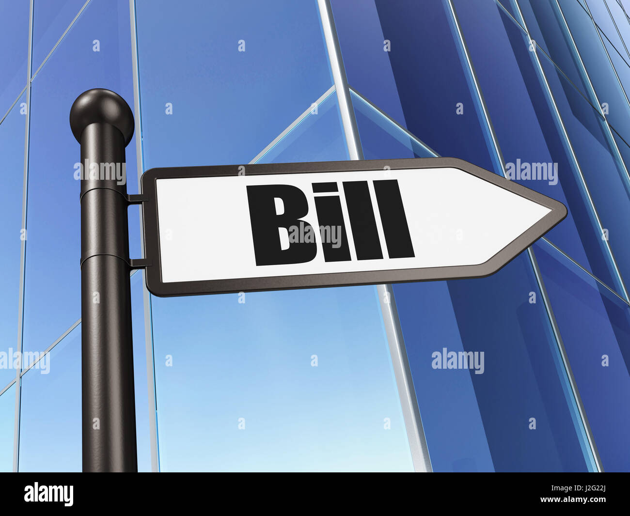 Money concept: sign Bill on Building background Stock Photo - Alamy