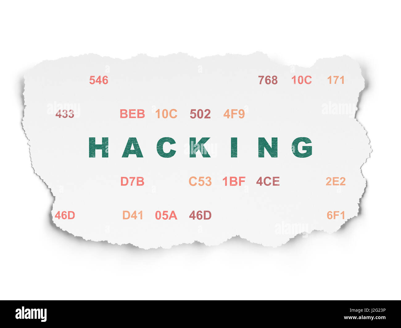 Privacy concept: Hacking on Torn Paper background Stock Photo - Alamy