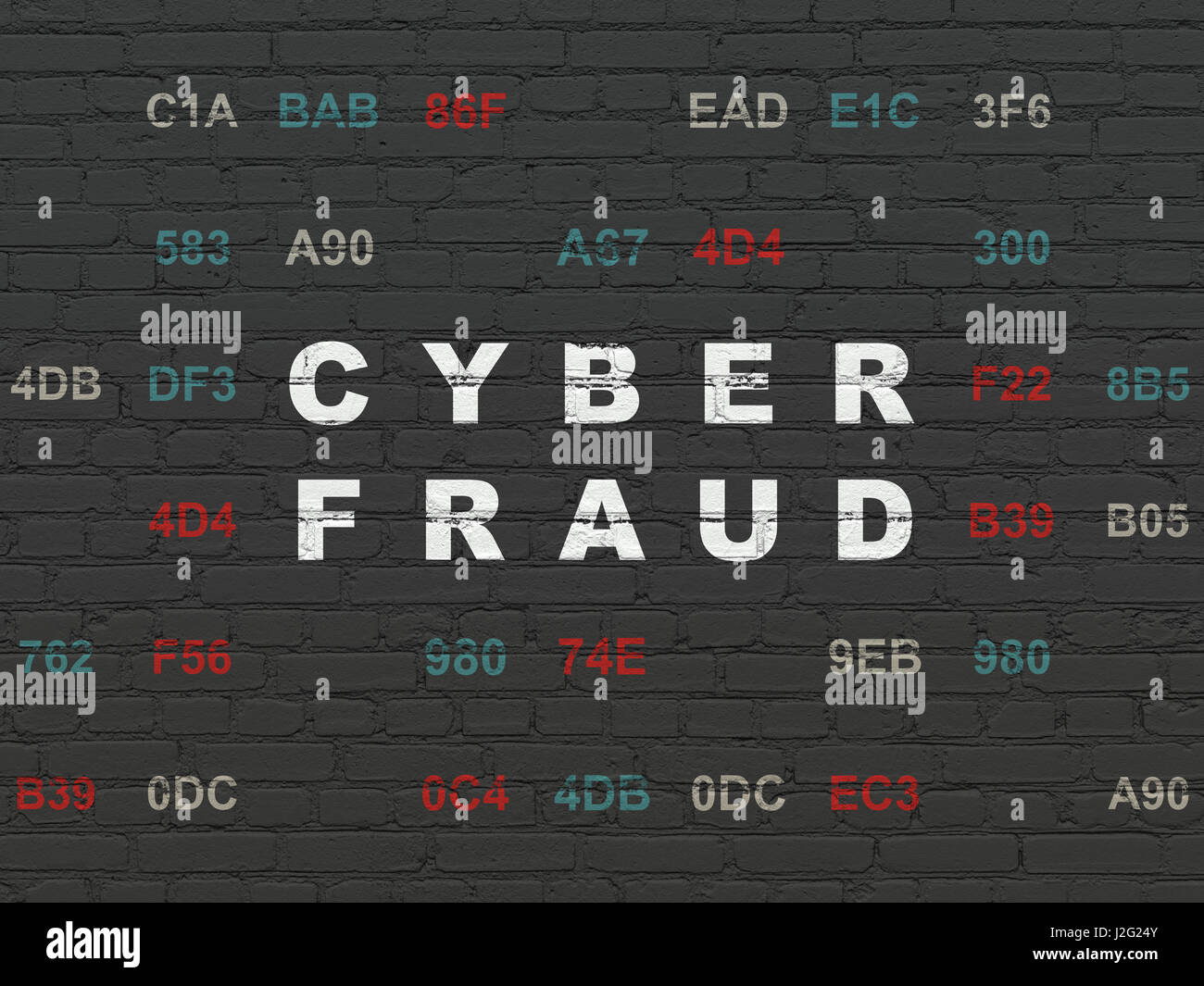 Safety concept: Cyber Fraud on wall background Stock Photo - Alamy