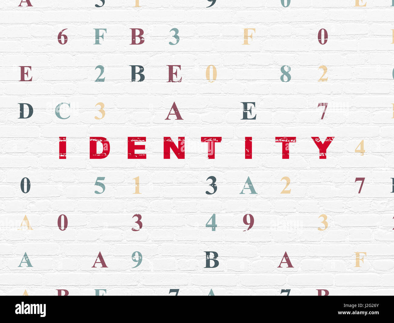 Privacy concept: Identity on wall background Stock Photo - Alamy