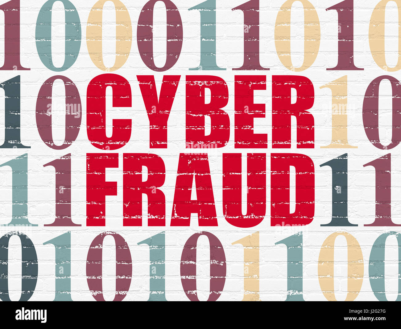 Security concept: Cyber Fraud on wall background Stock Photo - Alamy