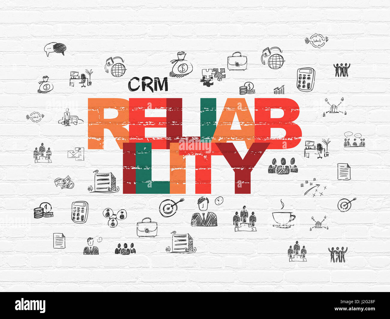 Business concept: Reliability on wall background Stock Photo - Alamy