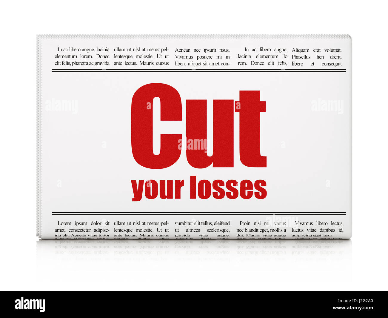 Business concept: newspaper headline Cut Your losses Stock Photo - Alamy