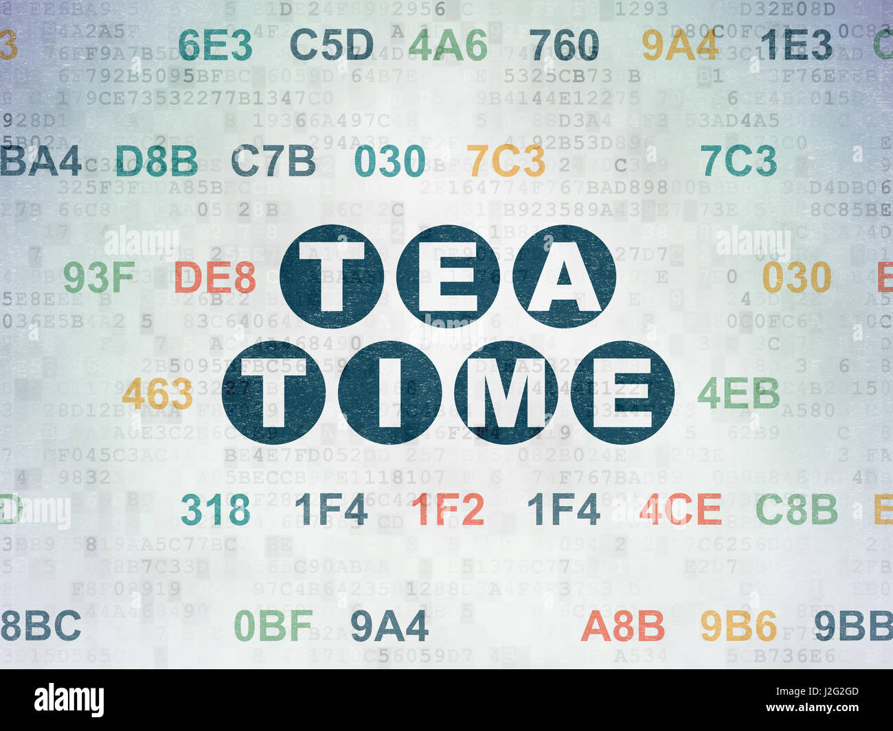 Timeline concept: Tea Time on Digital Data Paper background Stock Photo ...