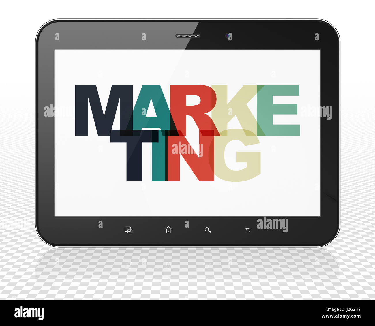 Marketing concept: Tablet Pc Computer with Marketing on display Stock ...