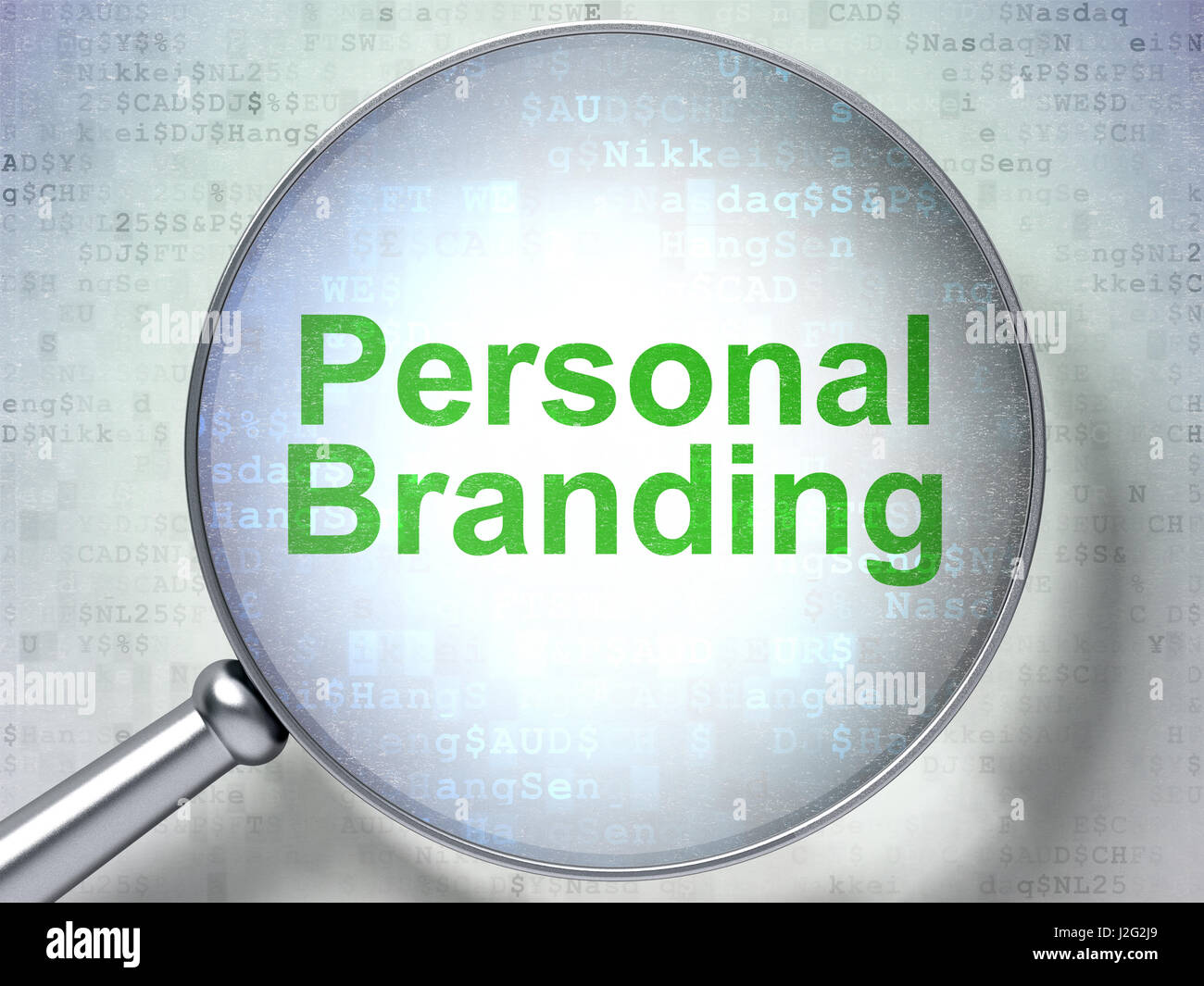Advertising concept: Personal Branding with optical glass Stock Photo ...