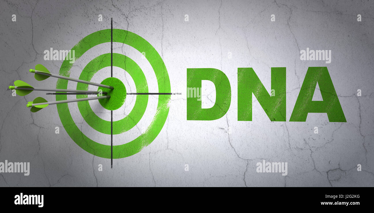 Healthcare concept: target and DNA on wall background Stock Photo - Alamy