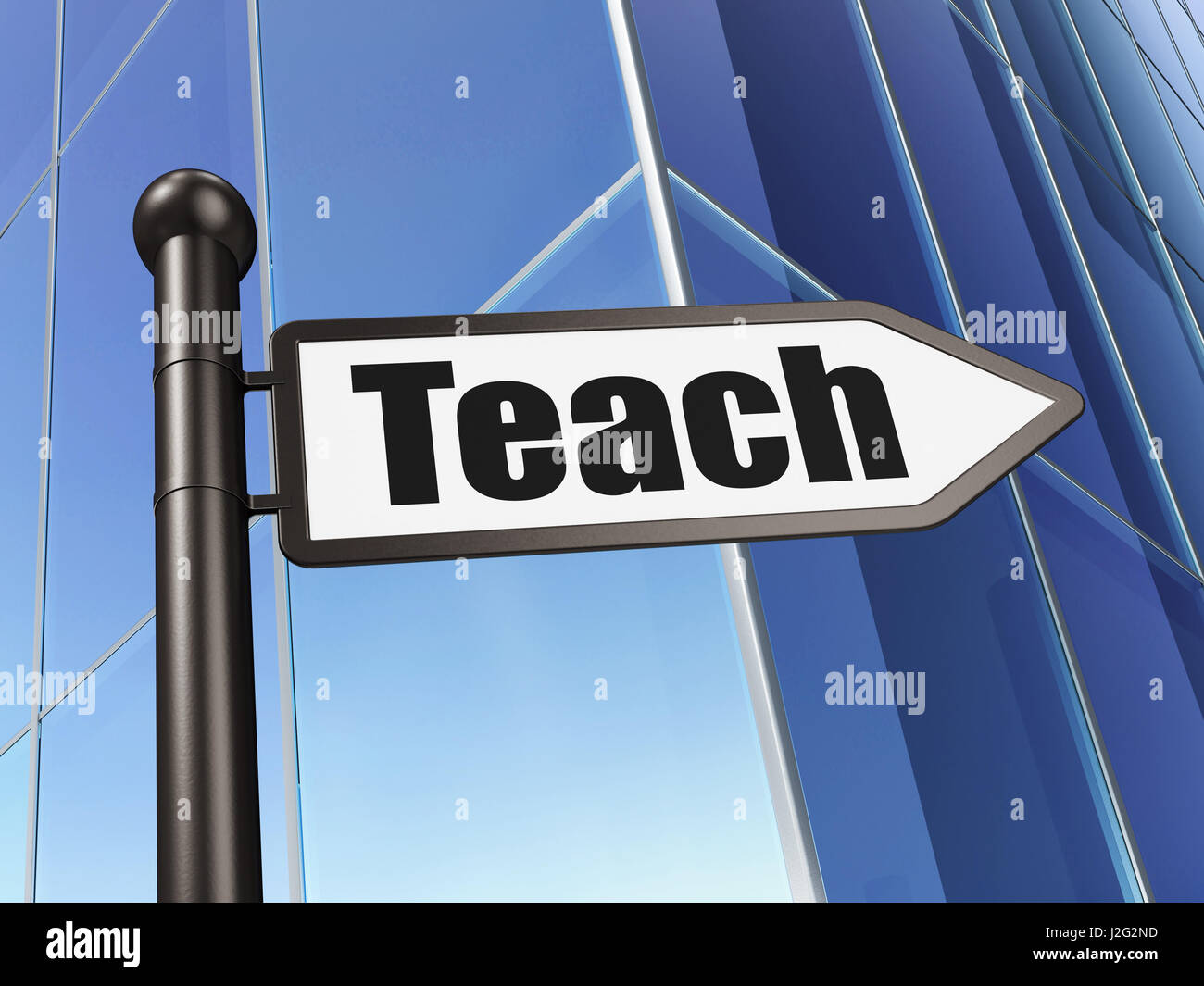Education concept: sign Teach on Building background Stock Photo - Alamy