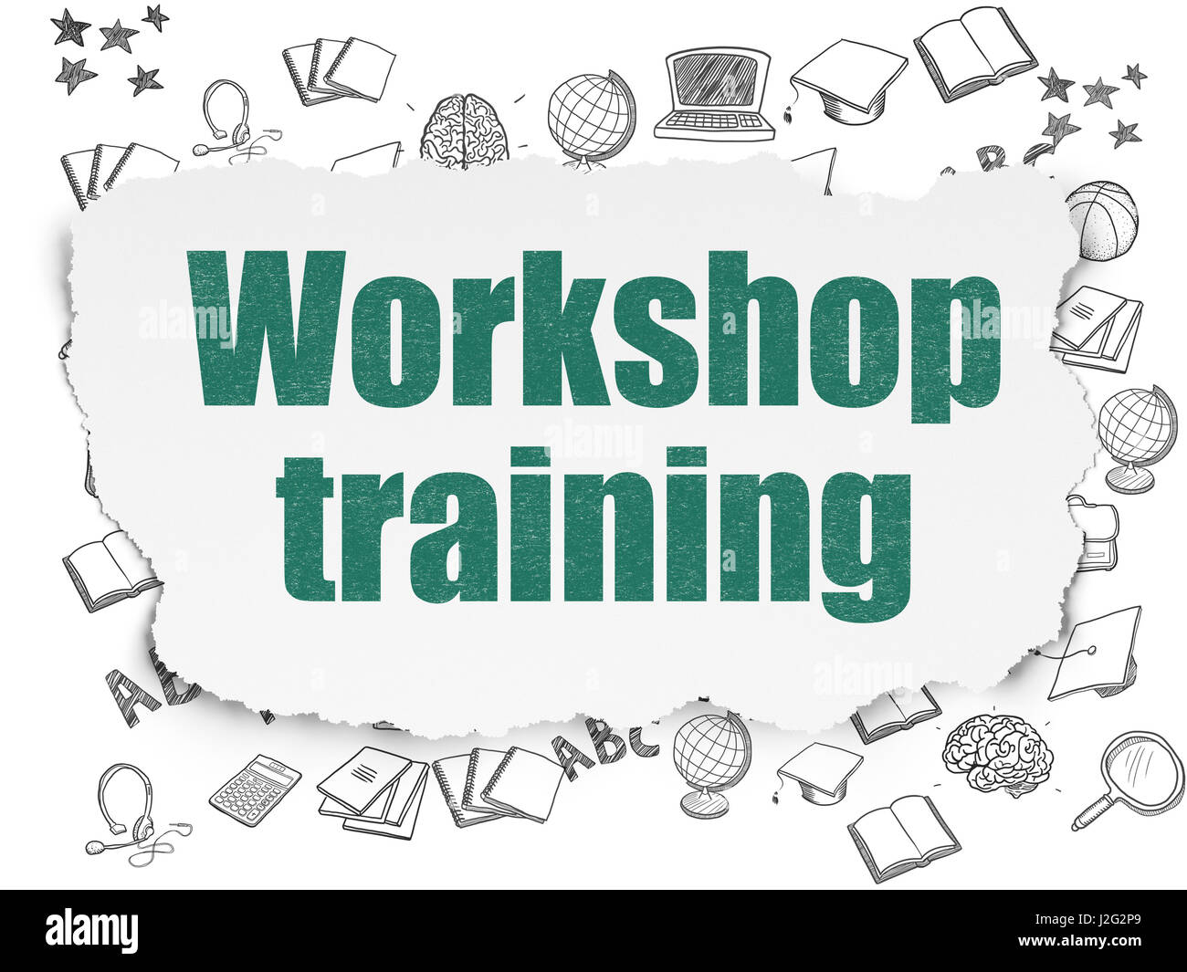 Studying concept: Workshop Training on Torn Paper background Stock ...